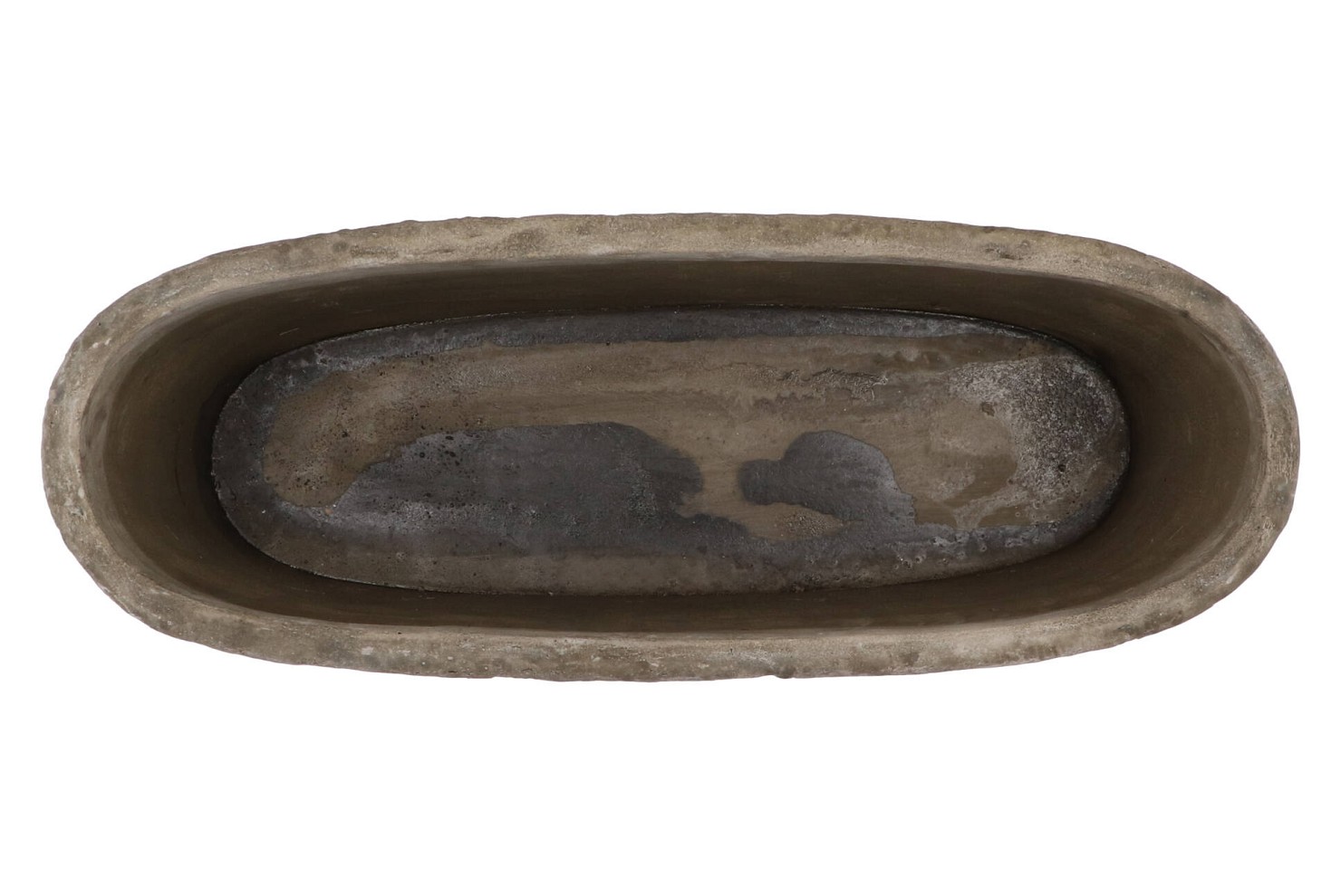 IRON STONE GREY OVAL POT 44X16X25CM | Daan Kromhout