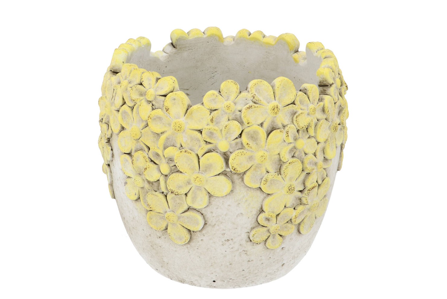 DANTE LIGHT YELLOW POT BLOOM 20X20X17CM | Daan Kromhout