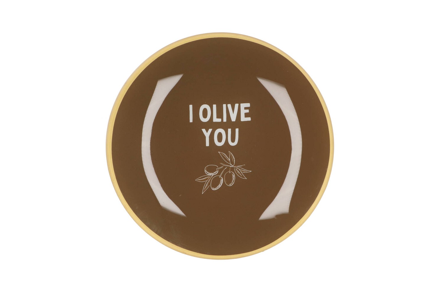 PLATE ROUND I OLIVE YOU 18X18X2CM | Daan Kromhout
